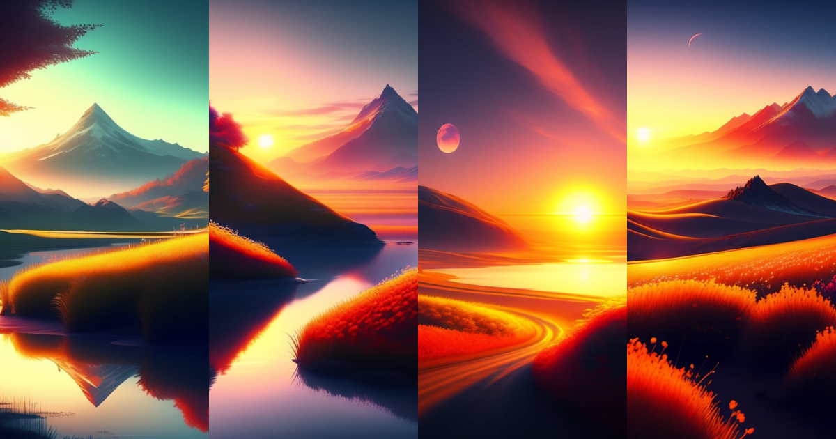 Lexica - Amazing beautiful scenery, spring, way, distance, rising sun ...