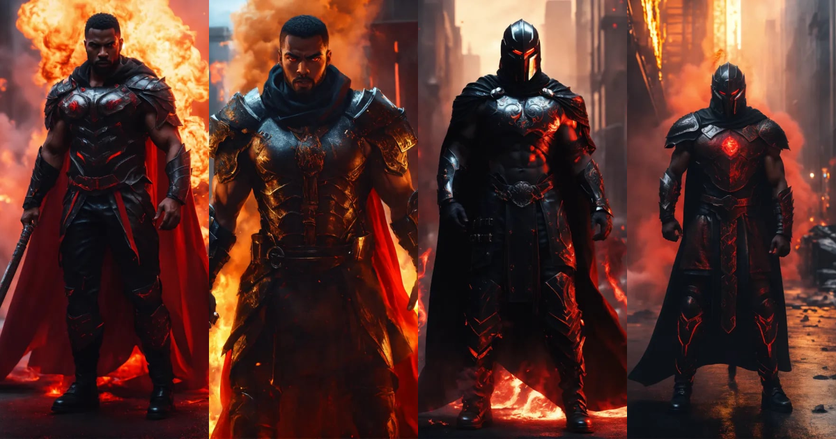 Lexica - Full body of an evil Handsome black man with short hair ...