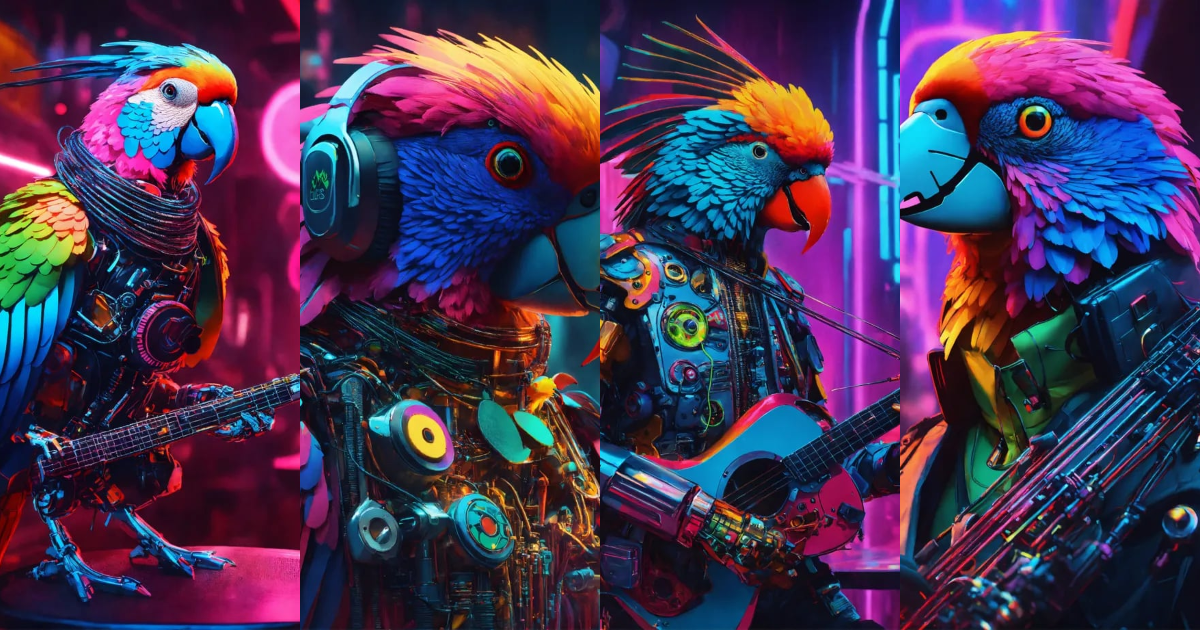 Lexica - In the style of surrealism, fine details. Cybernetic parrot ...
