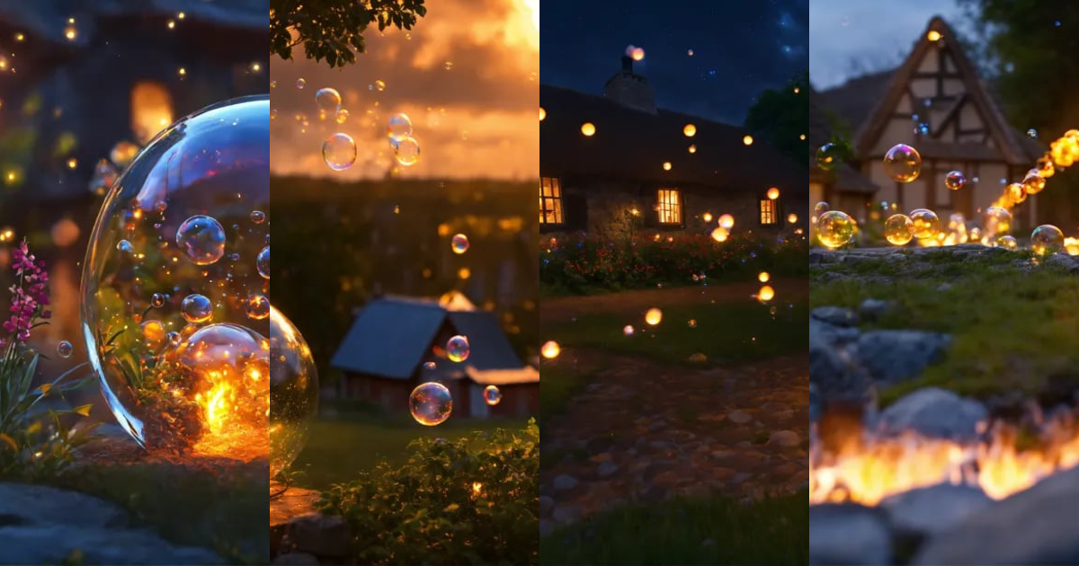 Lexica - Bubbles made from molten glass, lava bubbles, burning bubbles ...