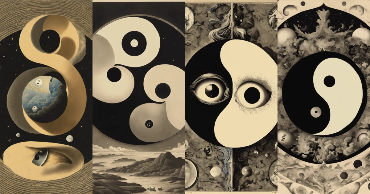Lexica - Ying yang containing two faces merging into each other ...