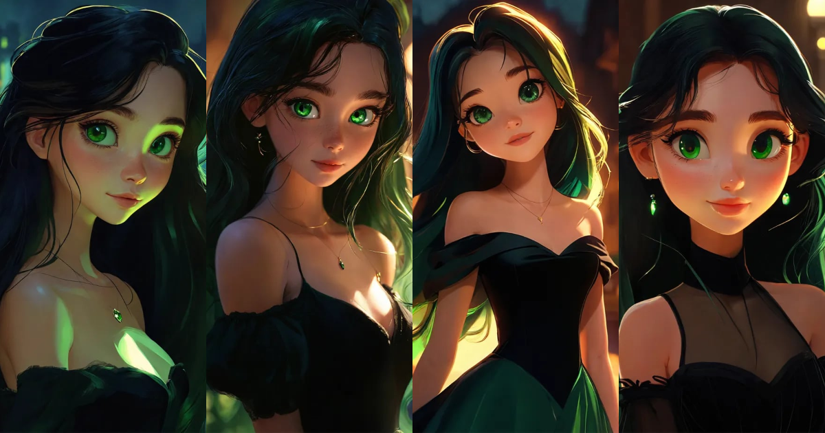 Lexica - Amorphous forms character smooth lines, cute face, green eyes ...