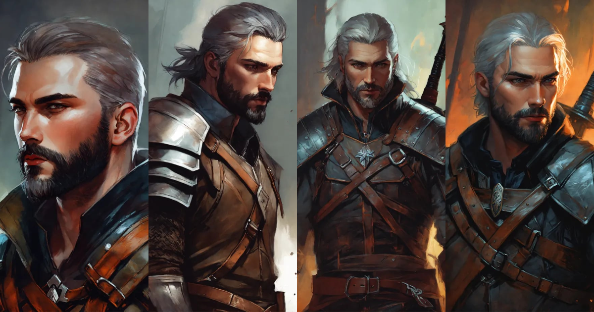 Lexica - Male witcher wearing leather armor with short dark hair and ...