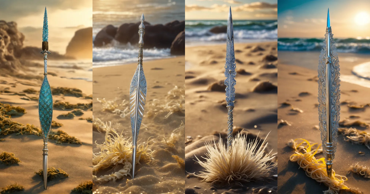 Lexica - 8k, picture of a narrow and delicate toothed spear with sharp ...