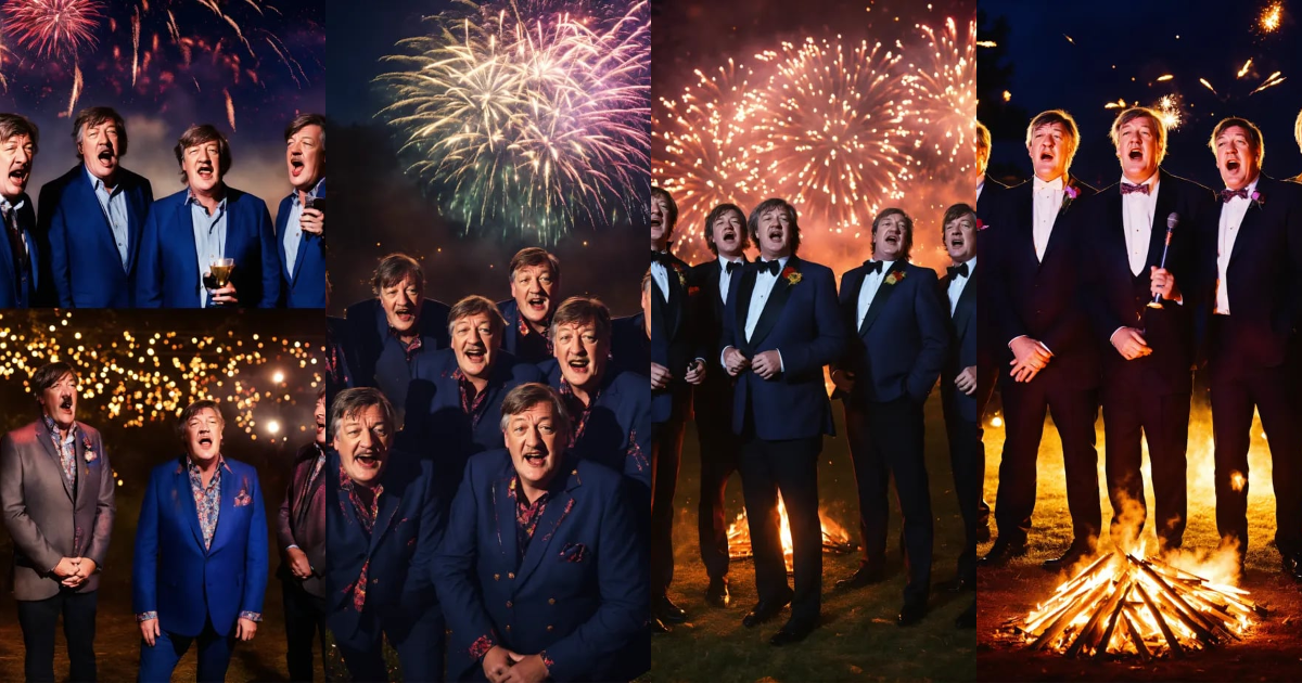 Lexica - Stephen fry and his 7 identical twin brothers singing, bonfire ...