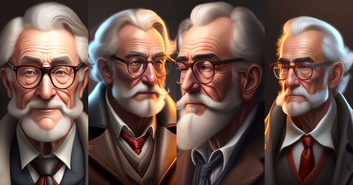 Lexica - Male character, old man, philosopher, dramatic, with glasses ...