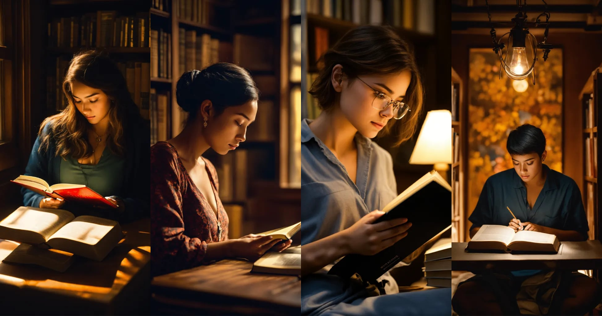 Lexica - "Absorbed in Wisdom Individual Deeply Engrossed in a Book ...