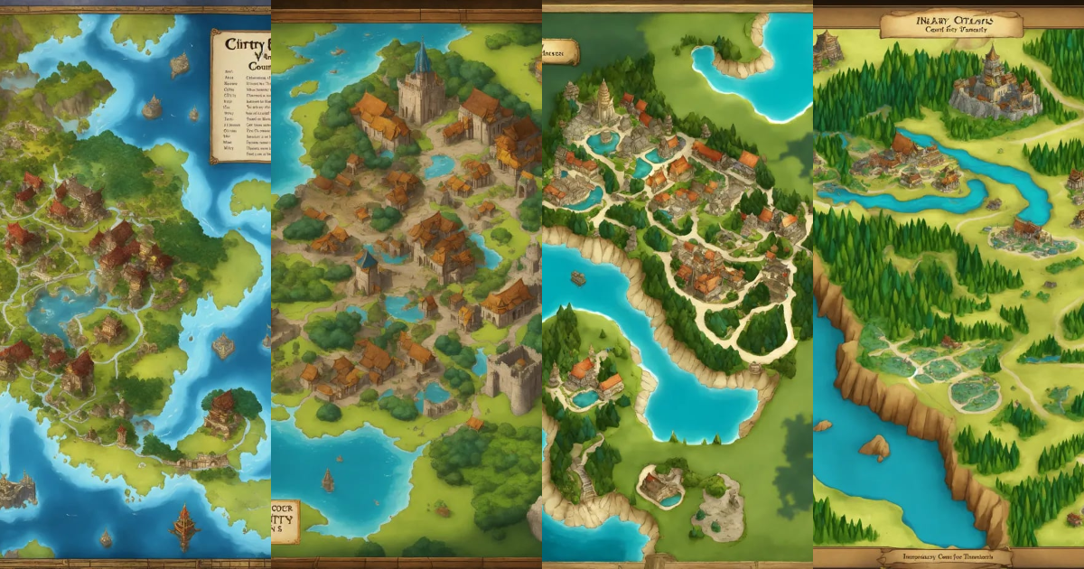 Lexica - An illustrated fantasy country map for tabletop game, city ...