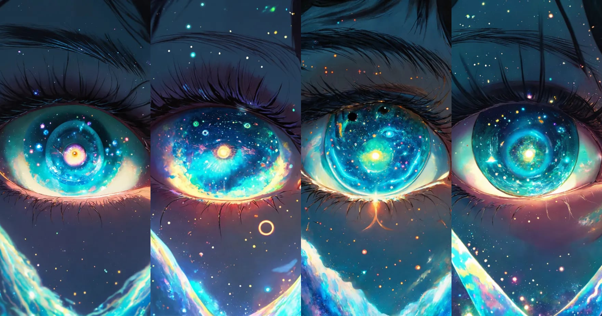 Lexica - Anime studio ghibli, cute cosmic goddess, glowing eyes ...