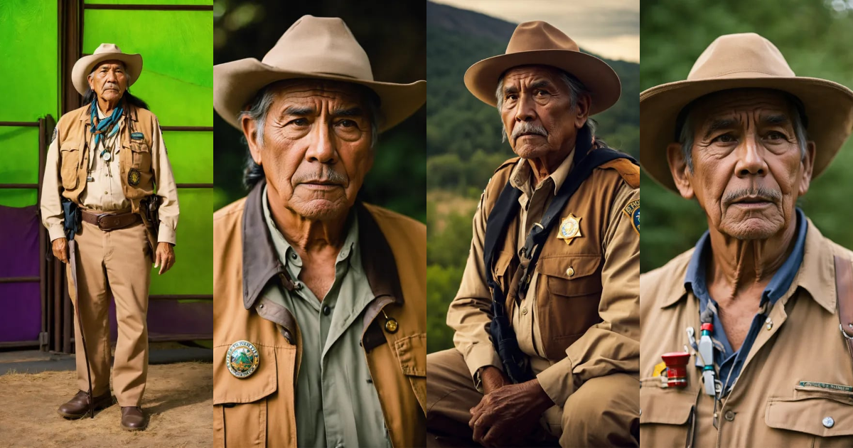 Lexica - Scared unique expressive old park ranger cherokee native ...