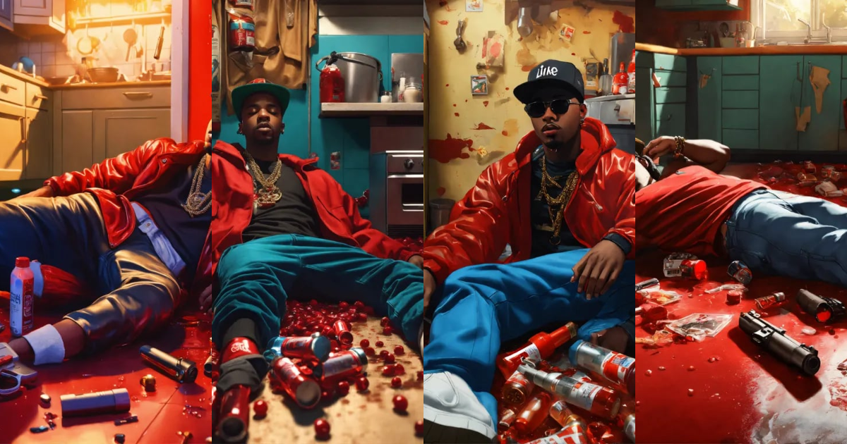 Lexica - Pop art, hyperrealist full body portrait of black rapper "lil ...