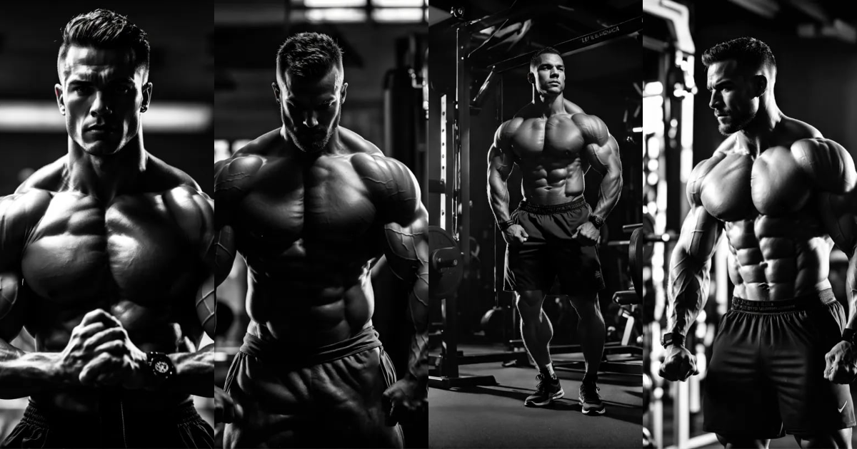 Lexica - Photograph of a muscular man, bodybuilding, gym lighting ...