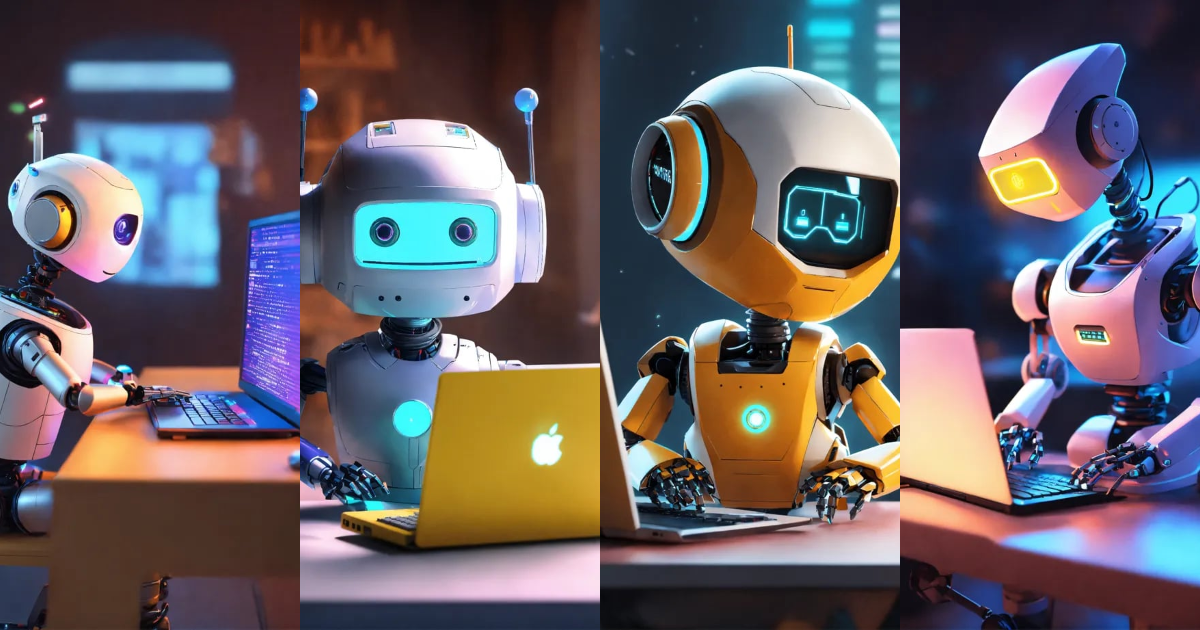 Lexica - Cute very simplistic robot plugged to databases, eyes looking ...