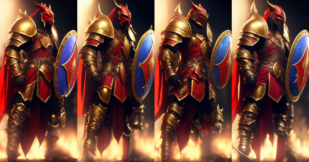 Lexica - Red Dragonborn paladin wearing a golden full plate mail and a ...