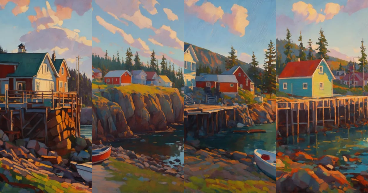 Lexica - Ocean, seashore, gaspé cliff, labrador landscape, rpg style ...