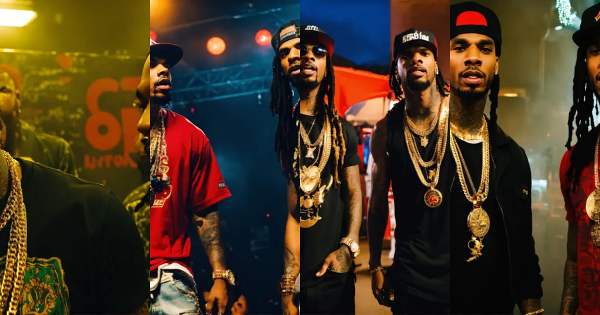 Lexica - Full body shot of rapper "Slim Dunkin" and "Waka Flocka" in ...