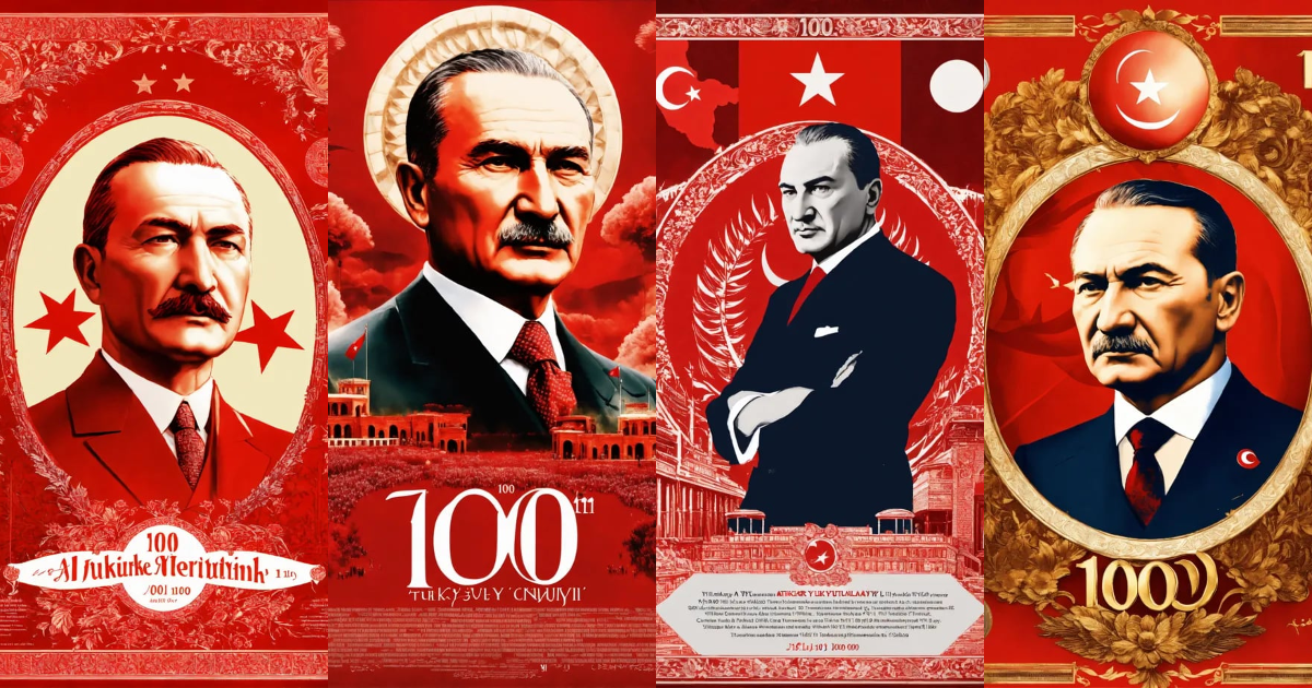 Lexica - Turkiye cumhuriyetinin 100. Yil kutlama afisi, ataturk ...