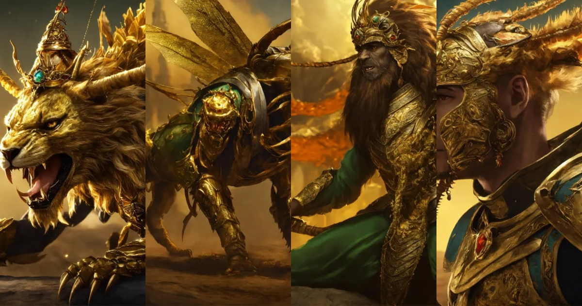 Lexica - A creature that looks like a locust with a man’s face, woman’s ...