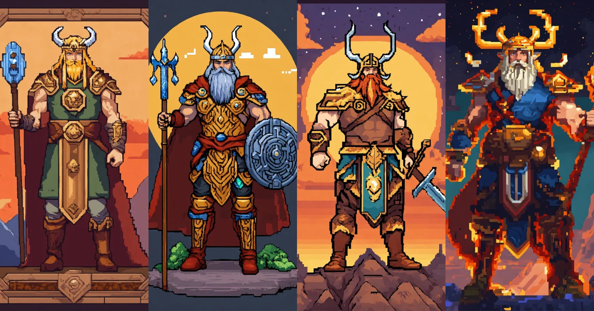 Lexica - Norse god baldr, pixel art