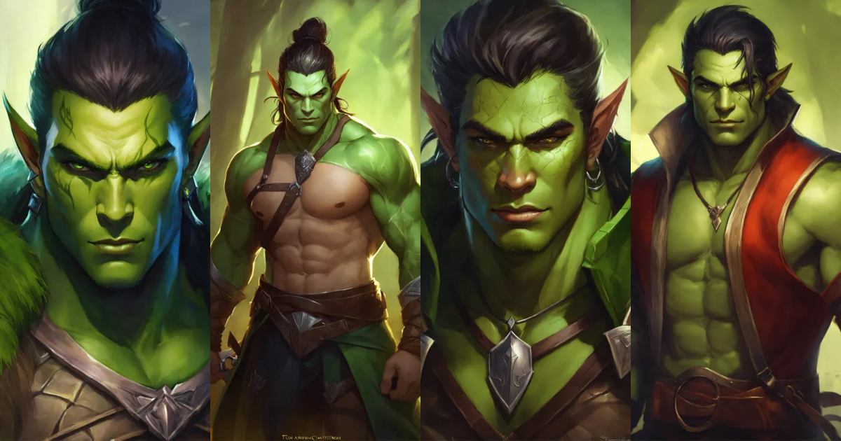 Lexica - Handsome half orc, digital art, art by artgerm, male, medieval ...