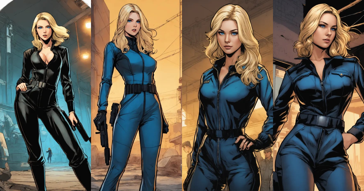 Lexica - Full body of a beautiful young blonde female spy in her 20s ...