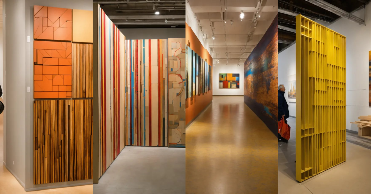 Lexica - Art exhibition panel, a hallway to walk through looking at the ...