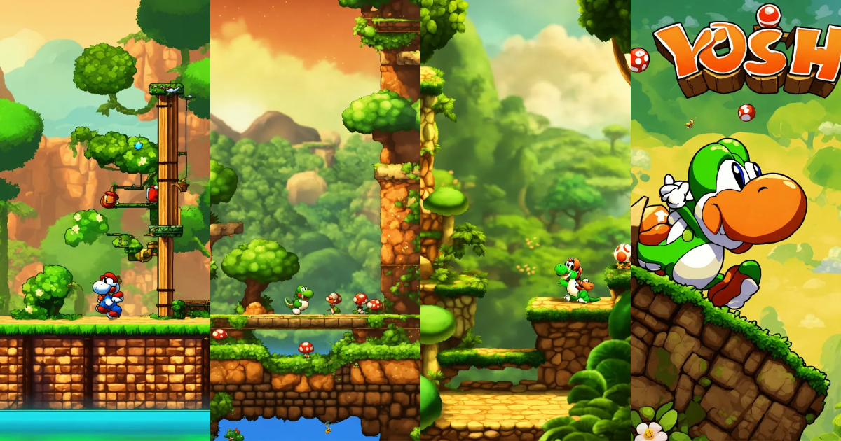 Lexica - Side-scrolling realistic platform game featuring Yoshi.