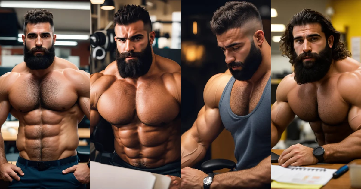 Lexica - 30-year-old hairy Spanish man with big muscles, big ...
