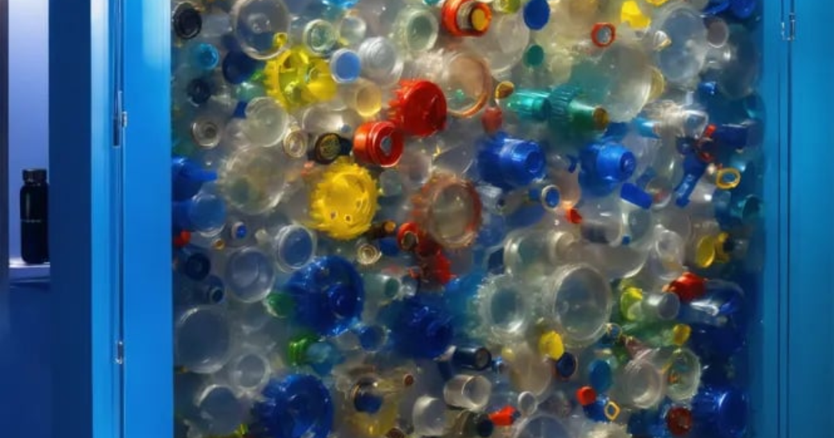 Lexica - Fully transparent living blue wall with colorful Plastic waste ...