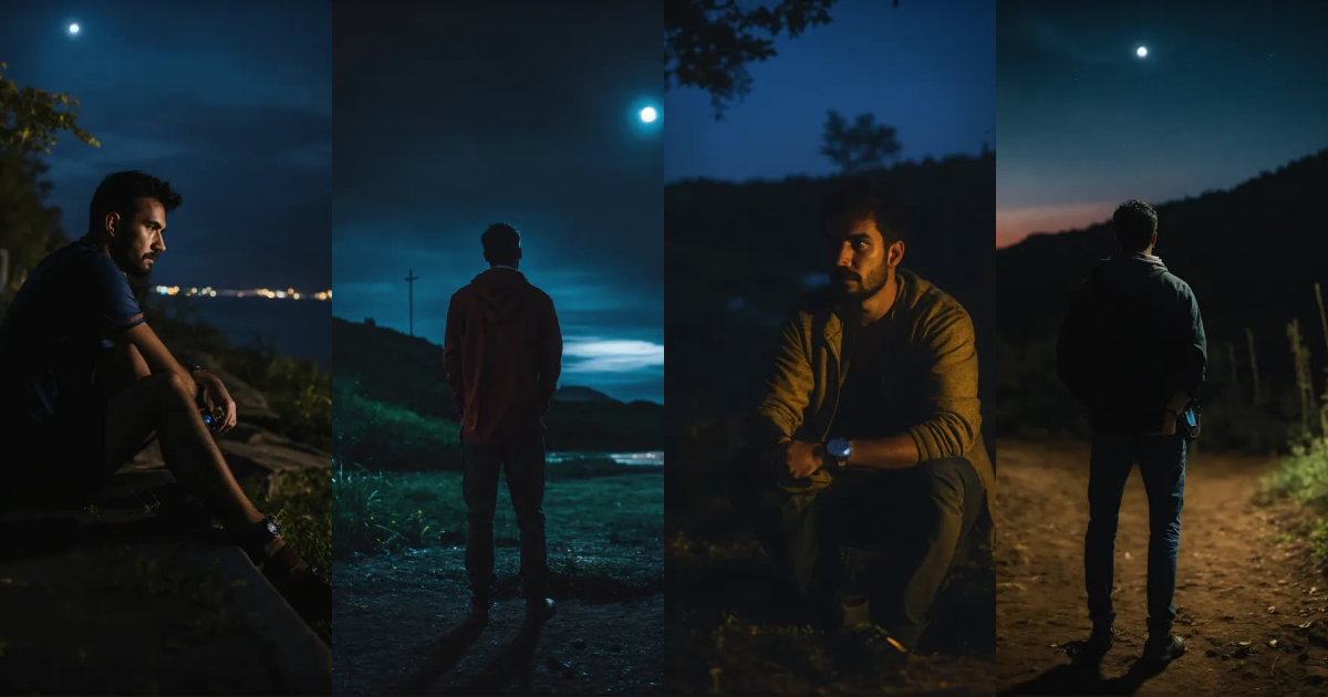 Lexica - A man seeing watch which is on his wrist in dark night in very ...