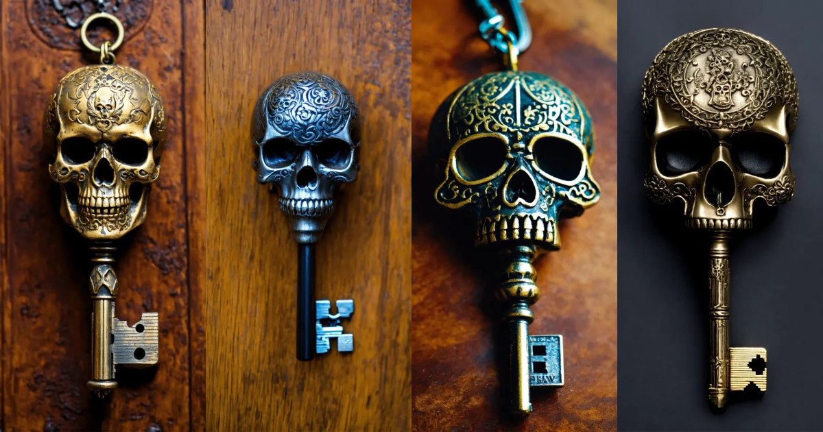 Lexica - A skull-shaped key