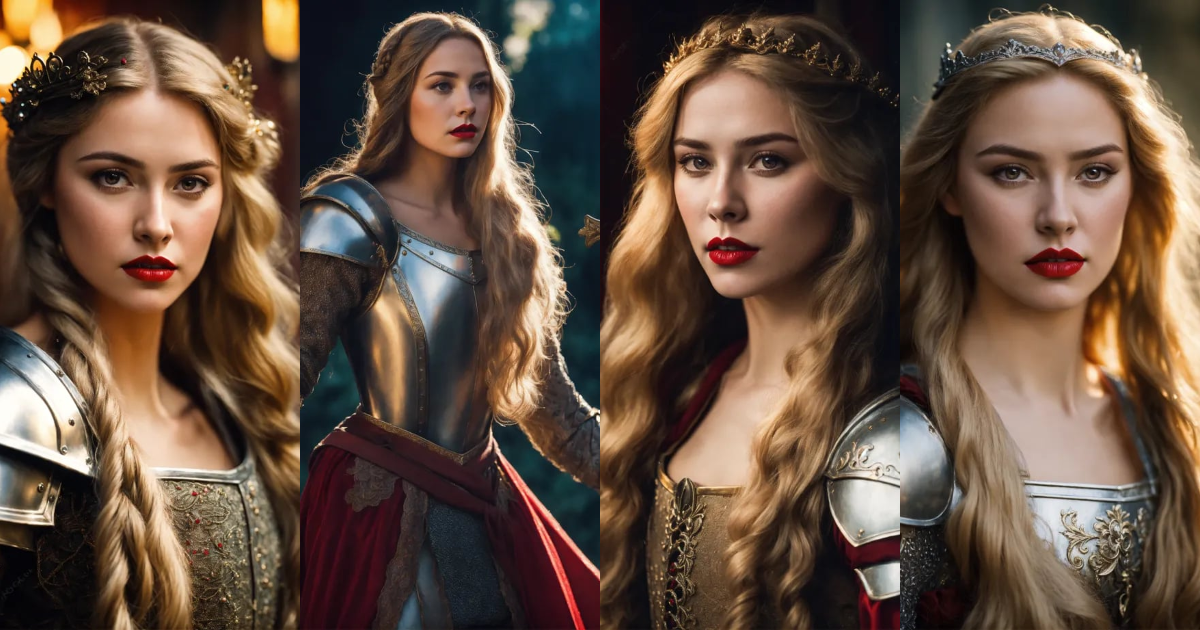 Lexica - Photo quality portrait of Rapunzel as a mediaeval knight in ...
