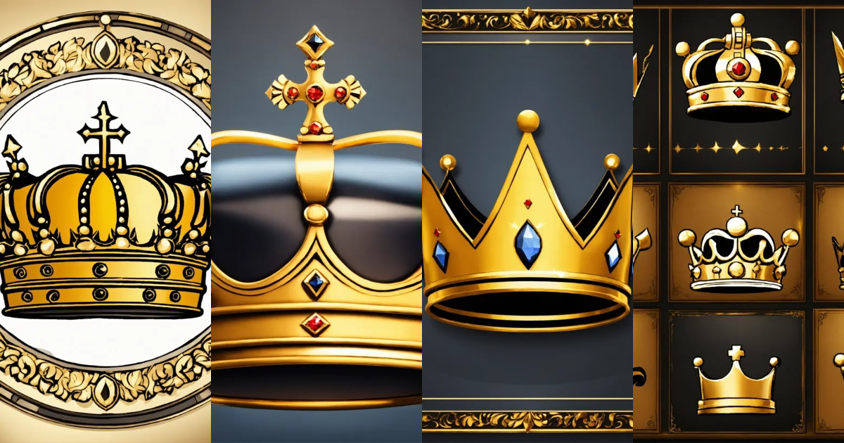 Lexica - 2d crown icon for game, single crown, bible crown, gold with ...