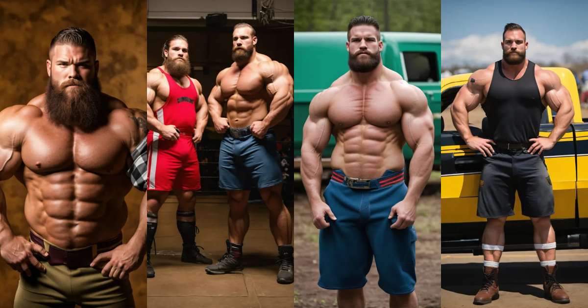 Lexica - 30-year-old wrestler with big muscles, bodybuilder, lumberjack ...