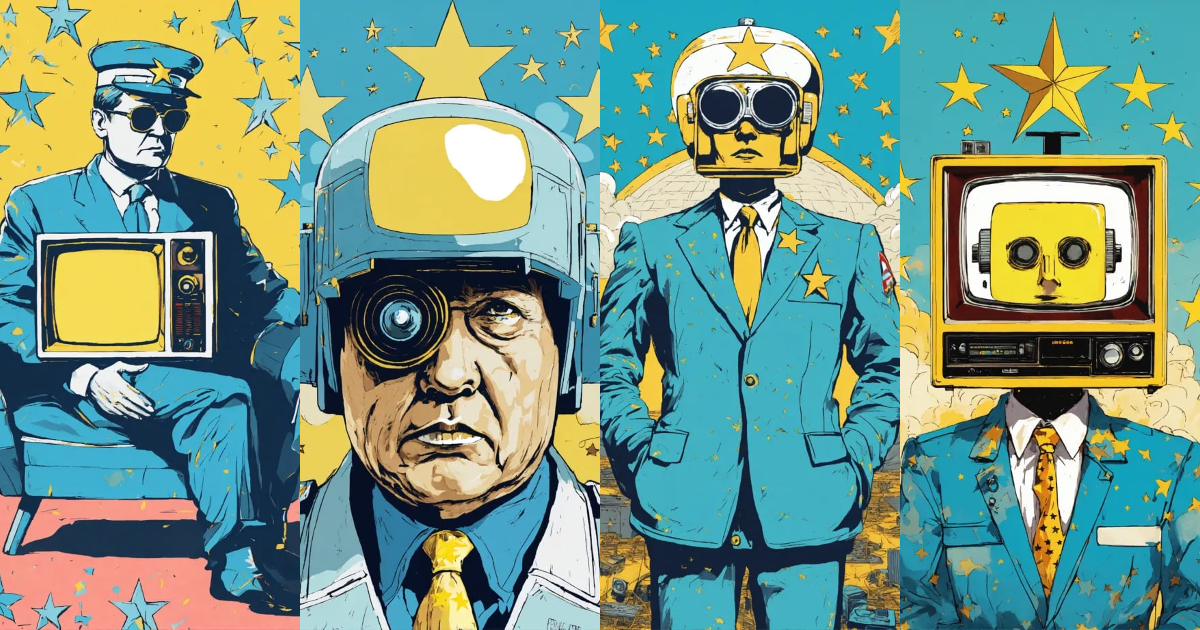 Lexica - A human dictator with television-head on a war propagand art ...