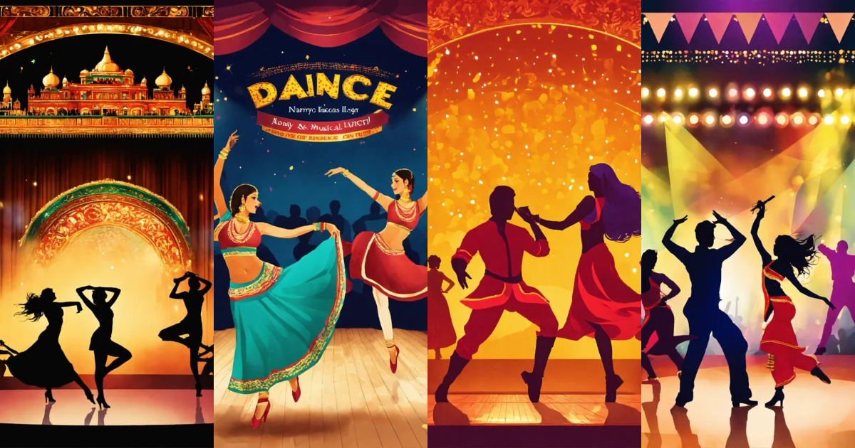 Lexica - A dance and musical concert poster with stage view. Include ...