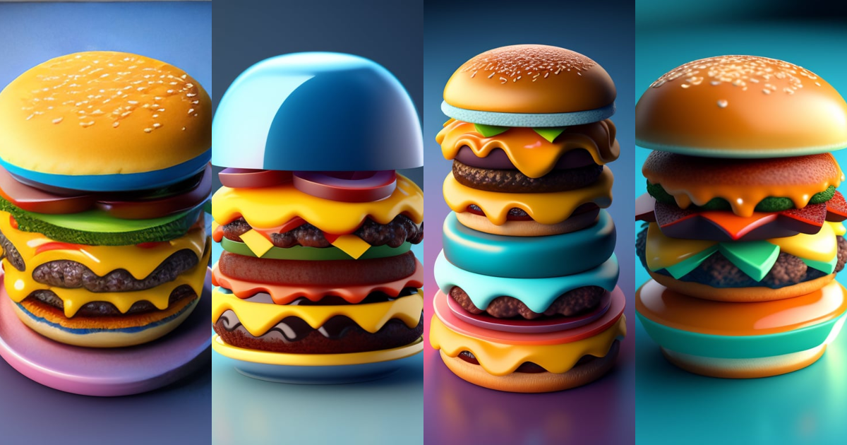 Lexica - Tiny cute isometric a delicious cheeseburger, soft smooth ...