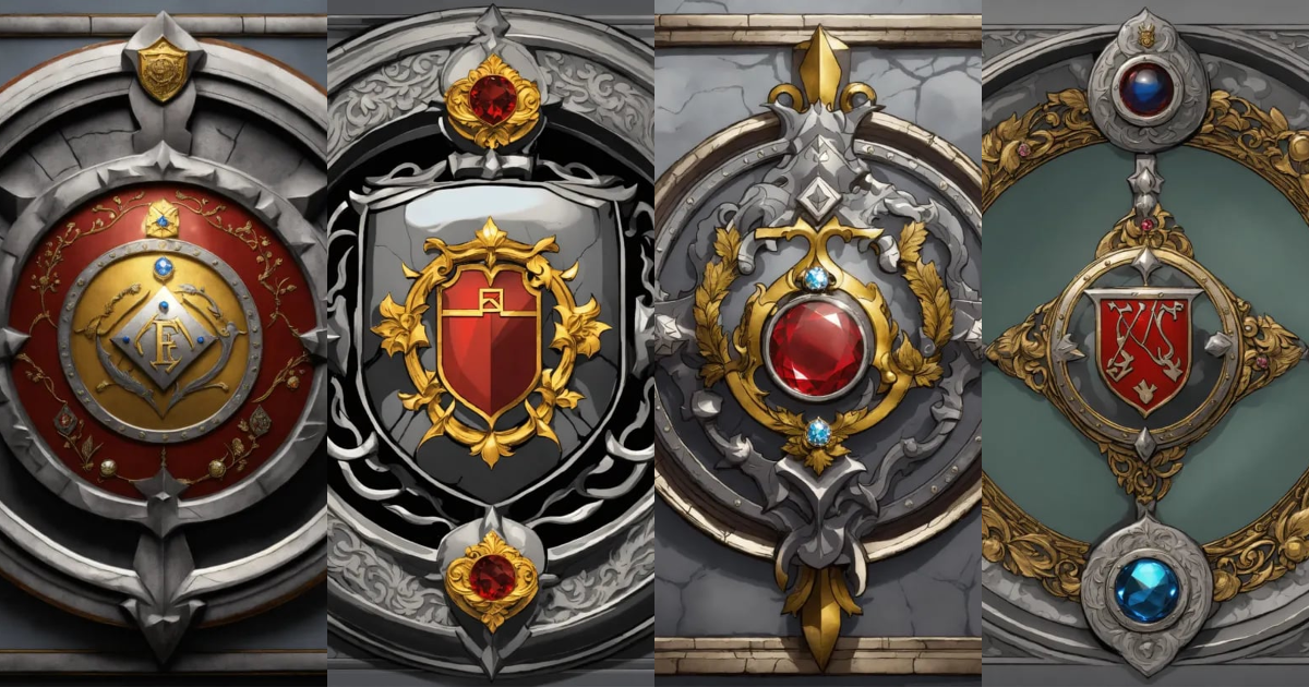 Lexica - Fantasy setting, heraldry for underground halflings, gray ...