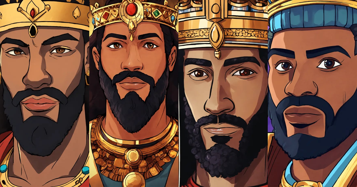 Lexica - 25 year old King Abijah from the bible, 2d cartoon, face closeup