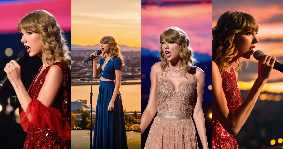 Lexica - Taylor Swift singing into a microphone with Spokane ...