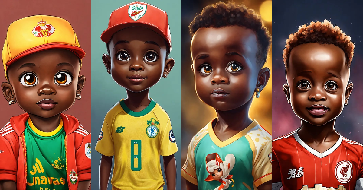 Lexica - Sadio Mane cute baby cartoon realist big eyes