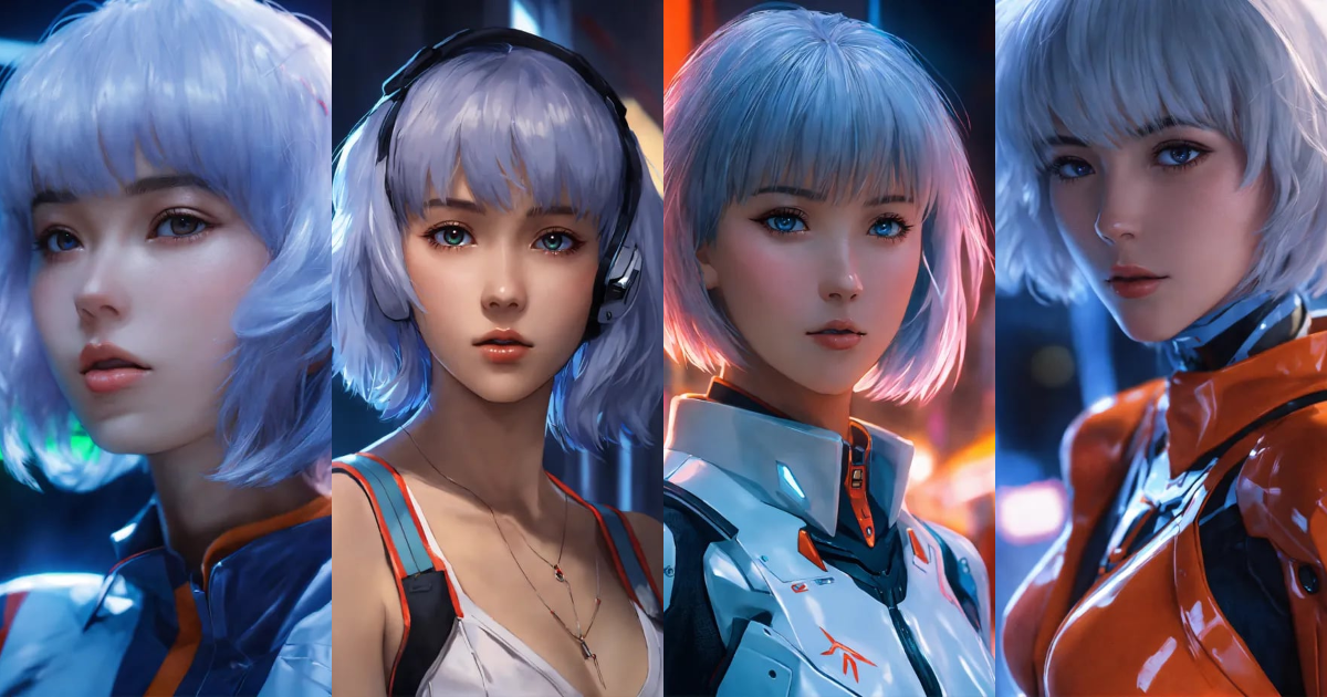 Lexica - Portrait of an AI that looks like Rei Ayanami from Neon ...