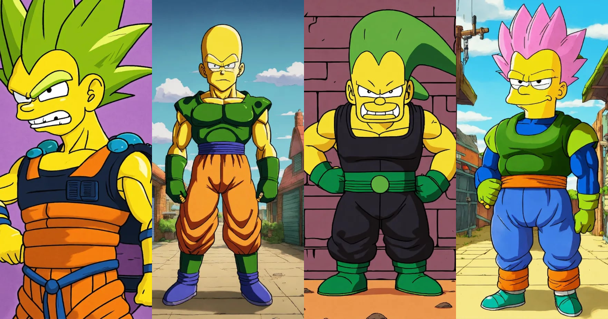 Lexica - Cell from Dragon Ball as style of the Simpsons