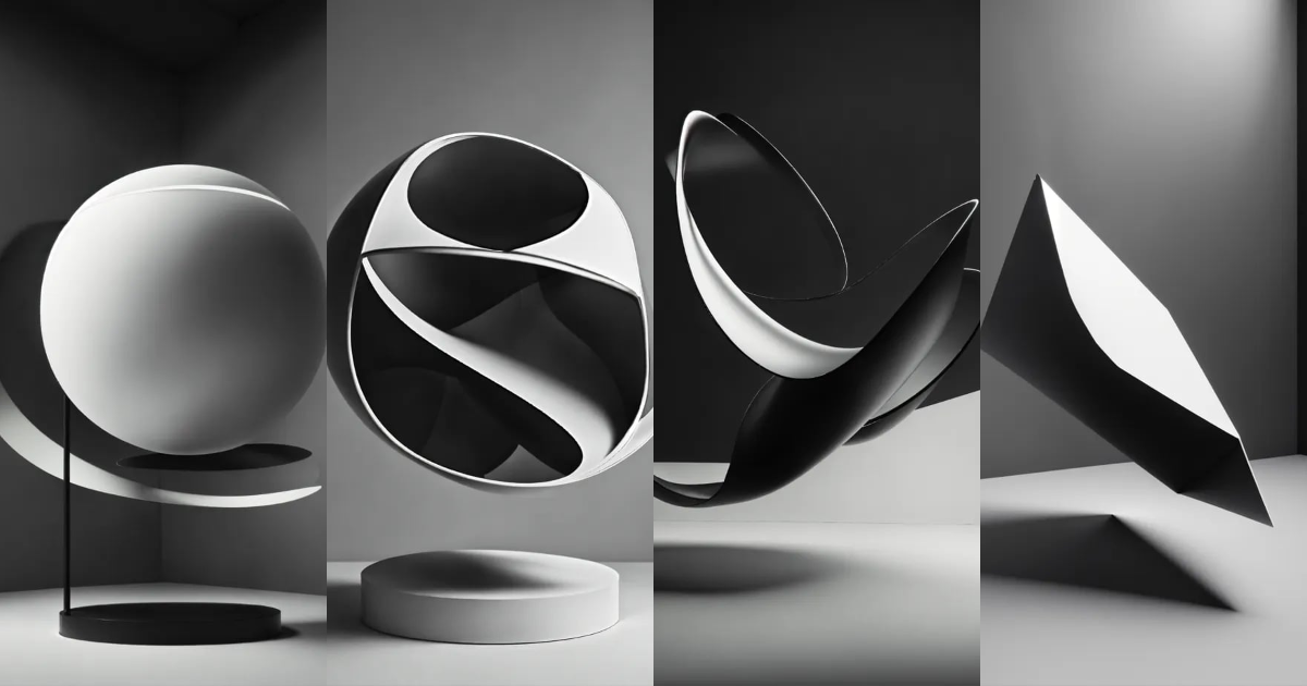 Lexica - Abstract shape or object flying, 3d render, room, dark, black ...