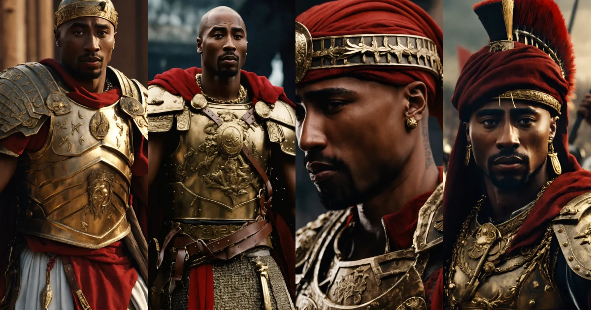 Lexica - Tupac as Julius Caesar Full Armor leading The Legions into ...