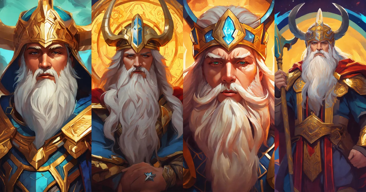 Lexica - Asgard King Odin, cartoon oil paint, 2D illustration style ...