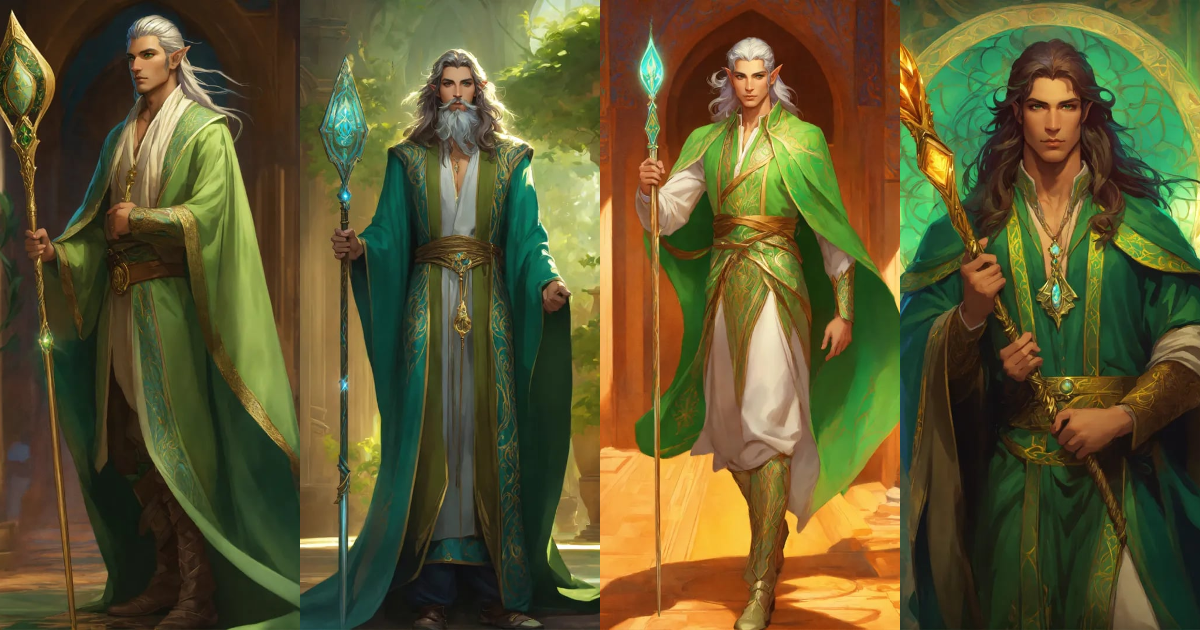 Lexica - Persian Male Elf Wizard with magical staff, high cheekbones ...