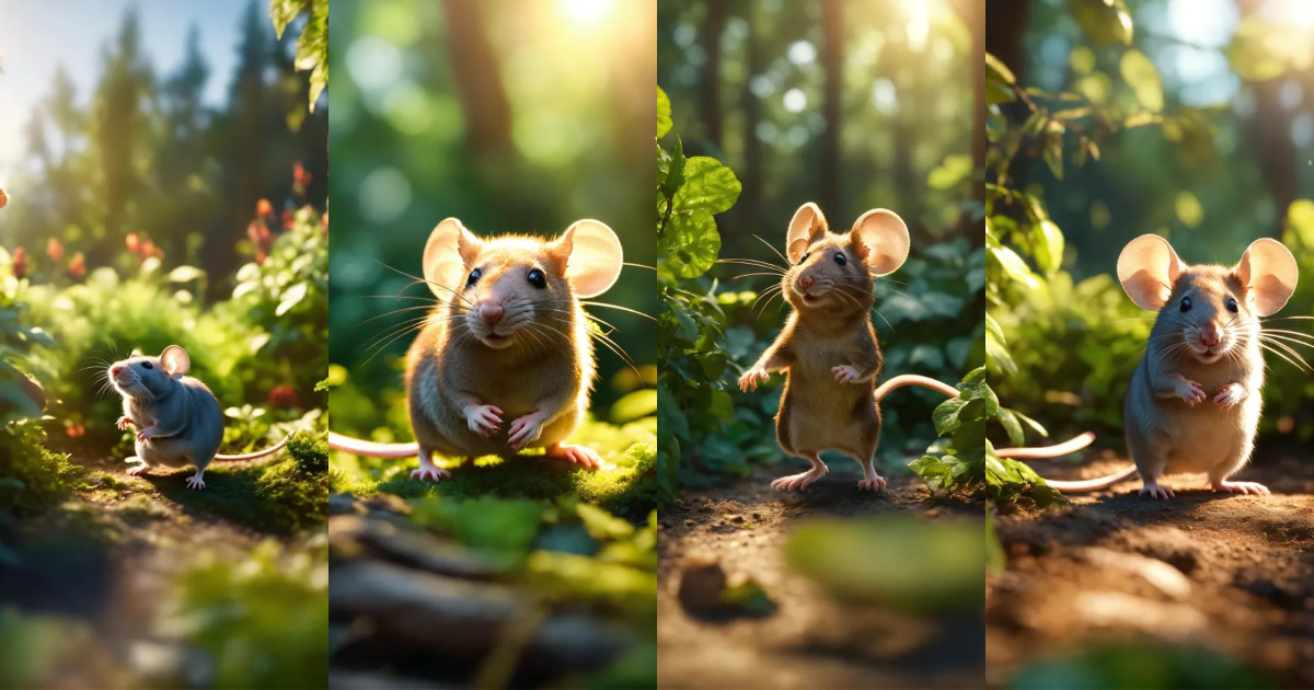 Lexica - 4D photographic image of The mouse runs away and hides in the ...