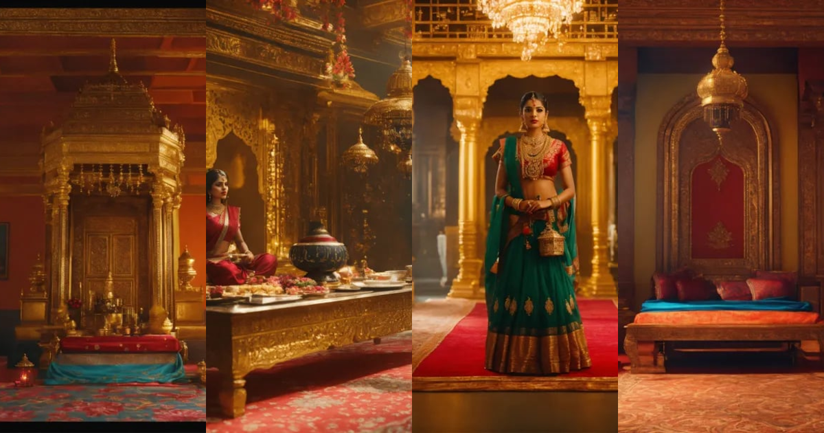 Lexica - Chandramukhi inside a kotha, wide front shot, interior day ...