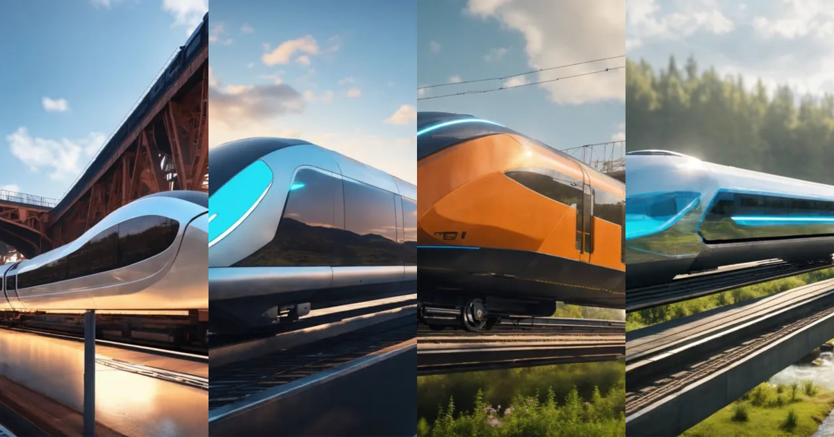 Lexica - Floating Train of the future running, Bridge-inspired Train ...